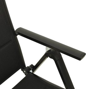 vidaXL Skládací zahradní židle 2 ks textilen a hliník černé [312189]