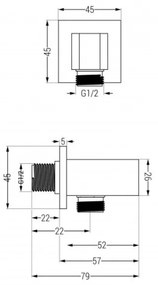 Sprchový set podomítkový MEXEN CUBE DR02 25 cm chrom