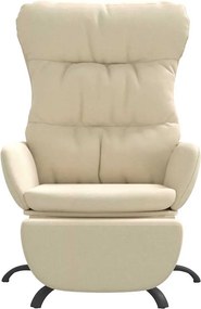 Relaxační křeslo s podnožkou krémové textil 3097596