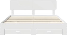Rám postele se zásuvkou Bílá 180 x 200 cm Kompozitní dřevo 3412339