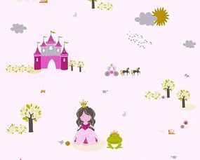 Dětská vliesová tapeta 35852-1 růžová, princezny / Vliesové tapety na zeď 358521 Dimex 2020 (0,53 x 10,05 m) A.S.Création