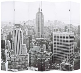 Skládací paraván 228 x 170 cm Denní New York černobílý