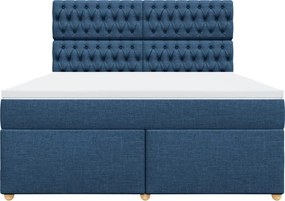 Box spring postel s matrací modrá 180x200 cm textil 3291372