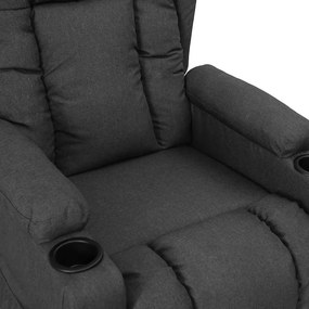 Polohovací křeslo tmavě šedé textil 339049
