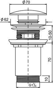 Sapho výpust pro umyvadla s přepadem uzavíratelná click clack keramická zátka bílá AR902 Koupelny Bernold