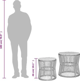 vidaXL Zahradní odkládací stolky 2 ks dřevěná deska polyratan [366291] Barva: Černá