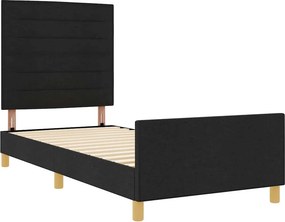 Rám postele s čelo Černá 90 x 190 cm textil 3344615
