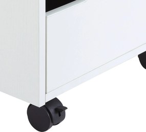 HOMCOM Kancelářská zásuvková skříň s kolečky, filing cabinet se 3 zásuvkami, 40x50x57 cm, bílá