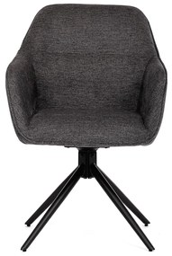 AUTRONIC Židle jídelní a konferenční, tmavě šedá látka, černé kovové nohy, otočná P90°+ L 90° s vratným mechanismem - funkce rese