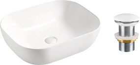 Comad Keramické umyvadlo na desku Smile 50 50x40 + výpusť Click-Clack, bílá