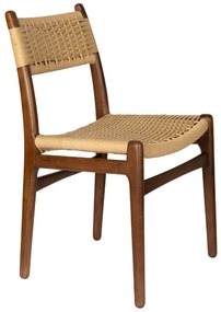OnaDnes -20% Hnědá dřevěná jídelní židle DUTCHBONE CECILE