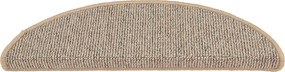 Schodové rohože 15 ks 56 x 17 x 3 cm hnědé půlkulaté 149847