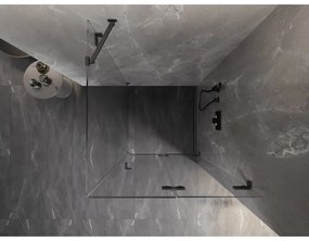 Mexen Lunar-F, skládací sprchový kout pravý 100 x 100 cm, 8mm čiré sklo, profil grafit broušený, 836-100-100-66-00-P