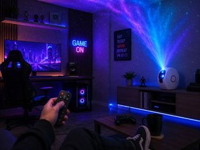 Verk Group Led projektor hvězd galaktický s bluetoothem, reproduktorem, dálkovým ovládačem a noční svítilnou