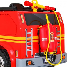 Ramiz Dětské hasičské auto na baterie + vodní dělo + megafon + maják + dálkové ovládání