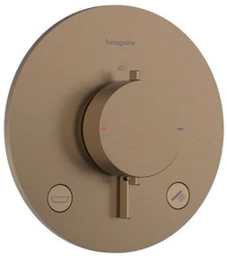 Hansgrohe Ecostat Comfort S - Termostatická baterie pod omítku, pro 2 spotřebiče, kartáčovaný bronz 33718140