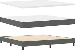 Postel s boxspringem s čelo Tmavě šedá 200 x 200 cm textil 3338637