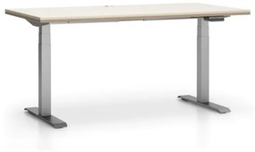 PLAN Kancelářský pracovní stůl SINGLE LAYERS bez přepážek, nastavitelné nohy, dub přírodní / dub mořený