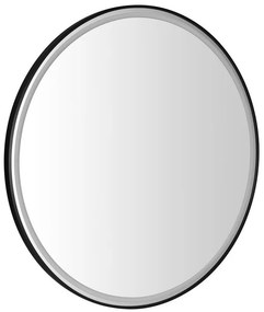 Sapho KADRIS kulaté zrcadlo s LED osvětlením o 60cm černá mat KD060