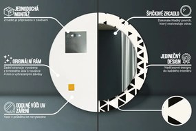 Kulaté dekorativní zrcadlo Abstraktní geometrická fi 60 cm