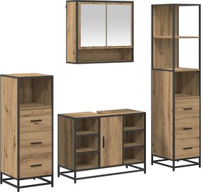 Sada koupelnového nábytku 4 ks Artisanový dub 80 x 33 x 60 cm 3402337