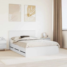 Rám postele se zásuvkou Bílá 140 x 190 cm Inženýrské dřevo 3407977