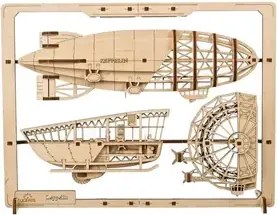 Ugears 2,5D dřevěné mechanické puzzle Vzducholoď Zeppelin