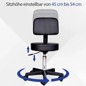 HOMCOM Rolling stool Pracovní stolička Kosmetická stolička Otočná stolička Stolička Profesionální salon | Aosom