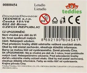 TEDDIES Letadlo 4 ks / Na zpětné natažení / 9,5 cm / 2 barvy