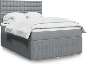 Box spring postel s matrací světle šedá 160 x 200 cm textil 3292121