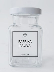 Samolepka na kořenky PAPRIKA PÁLIVÁ průhledná 5 × 5 cm tučné písmo