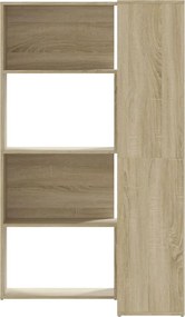 Rohová knihovna 4patrová dub sonoma 85 x 85 x 140 cm kompozit 3307812
