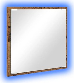 vidaXL LED koupelnové zrcadlo Nástěnný Staré dřevo 40 x 37 x 8.5 cm [875411]