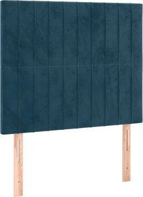 Box spring postel s matrací a LED tmavě modrá 80 x 200 cm samet 3136213