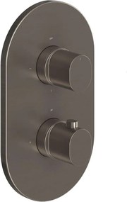 Ravak Chrome II - Termostatická podomítková baterie CR II 063.20GB.O2.RB071, pro 2 spotřebiče, kartáčovaný grafit X070666