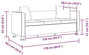 vidaXL Marketos 3místná pohovka umělá kůže bílá
