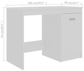 Psací stůl bílý 140 x 50 x 76 cm kompozitní dřevo