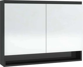 Koupelnová skříňka se zrcadlem 80 x 15 x 60 cm MDF zářivě černá 331531