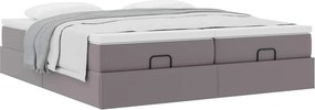Osmanský rám postele s matrací šedá 160x200cm umělá kůže 3311222