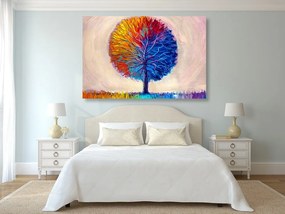 Obraz barevný akvarelový strom - 90x60 cm