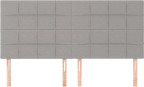 Čelo postele světle šedé 180x5x118/128 cm látkové 3116346