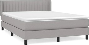 Box spring postel s matrací světle šedá 140 x 190 cm textil 3129865