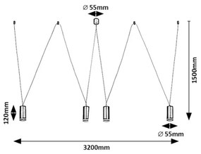 Rabalux 73038 - Lustr na lanku SENOBIA 4xGU10/5W/230V pavouk