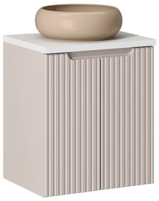 Závěsná skříňka Nova Cashmere Wiki I s deskou a umyvadlem 50 cm kašmírová/bílá