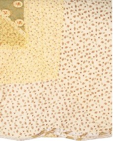 Hnědožlutý přehoz na postel a 2x povlak na polštář Patchwork - 230*250 cm / 50*70 cm