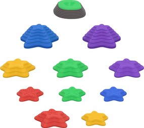 ZONEKIZ Sada krokovacích kamenů pro děti od 3 let, 11 kamenů, protiskluzové, do 80 kg, design s mořskou hvězdou