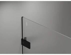 Mexen Lunar-F Duo, Skládací sprchový kout 100 x 100 cm, 8mm čiré sklo, černý profil, 836-100L-100P-70-00