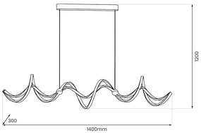 Závěsné LED svítidlo Colia, 1x LED 55w, 4000k, b/g