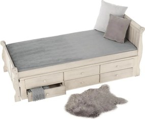 Postel s přistýlkou, 90x200, antická bílá, ANTIKO Kondela 0000258490