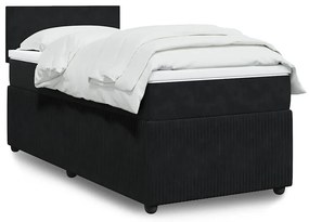 Box spring postel s matrací černá 90x190 cm samet 3289910